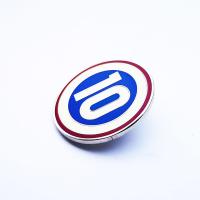 China Custom Round Hard Enamel Pin Numeral 10 Silver 1.5 Inch Double Posts Rubber Clutch for sale