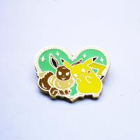 China 1.5 Inch Heart Custom Metal Cloisonne Pins Bronze Finish Double Posts for sale
