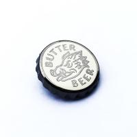 China Custom Zinc Alloy Bottle Cap Hard Enamel Lapel Pins 27mm Black Nickel Plating for sale