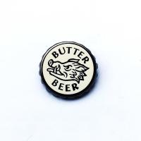 China Custom Zinc Alloy Lapel Pin 27mm Black Nickel Plating Die Cast Bottle Cap for sale
