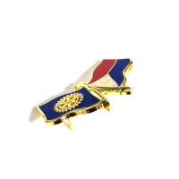 China Custom Die Cast Zinc Alloy 40mm Hard Enamel Flag Lapel Pin with Double Posts Butterfly Clutch for sale