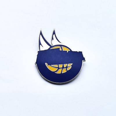 China Custom Stamped Iron Hard Enamel Pins 42mm Butterfly Clutches Bat Face Shape for sale