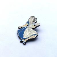 China Custom 40mm Hard Enamel Lapel Pins Disney Cinderella Theme Pearl Color Double Posts for sale