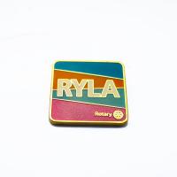 China Square Brass Custom Hard Enamel Pins 1 Inch Stamped Rotary Lapel Pins Single Post Gold Finishing for sale
