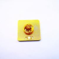China Square Brass Custom Hard Enamel Pins 1 Inch Stamped Rotary Lapel Pins Single Post Gold Finishing for sale