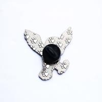 China Custom 35mm Hard Enamel Pins Animal Theme Black Nickel Finish Dog Paw Back for sale