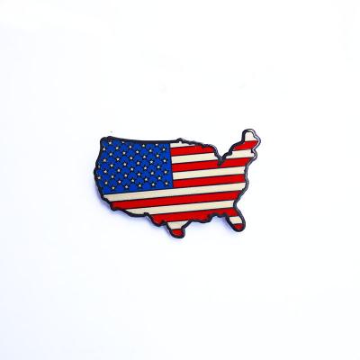China USA Map Custom Hard Enamel Pins 1.5 Inches Black Nickel Finish Patriotism for sale
