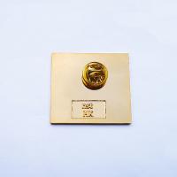 China Custom 35mm Square Hard Enamel Pins Gold Plated Succulents Design Butterfly Clutches for sale