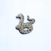China Custom Hard Enamel Pins 35mm Zinc Alloy Snake Shape Black Nickel Finish for sale