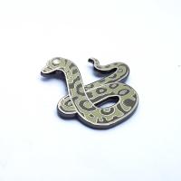 China Custom Hard Enamel Pins 35mm Zinc Alloy Snake Shape Black Nickel Finish for sale