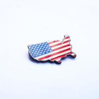 China USA Map Custom Hard Enamel Pins 1.5 Inches Black Nickel Finish Patriotism for sale