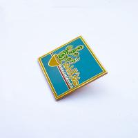 China Custom 35mm Square Hard Enamel Pins Gold Plated Succulents Design Butterfly Clutches for sale