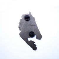 China 3 Inch Custom Anime Hard Enamel Lapel Pins Zinc Alloy Double Posts Black Nickel for sale