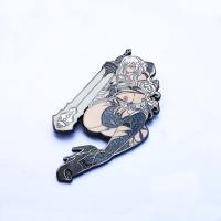 China 3 Inch Custom Anime Hard Enamel Lapel Pins Zinc Alloy Double Posts Black Nickel for sale