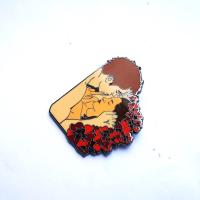 China Custom Hard Enamel Pins 50mm Zinc Alloy Double Post Black Nickel Embossed Logo for sale