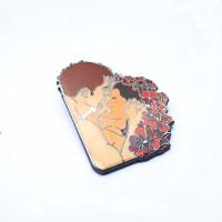 China Custom Hard Enamel Pins 50mm Zinc Alloy Double Post Black Nickel Embossed Logo for sale