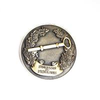 China Custom 3D Die Cast Zinc Alloy Coin 2 Inch Antique Brass Finish Bureau of Prisons Design for sale