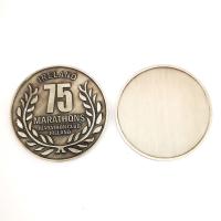 China Antique Silver Finish Brass Marathon Souvenir Coin 50mm 3mm Blank Back for sale