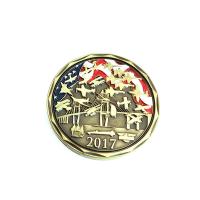 China Antique Brass Zinc Alloy Round Metal Coin 2 Inch Air Show Design Collectible Display for sale