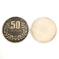 China Brushed Antique Silver 50mm Brass Coin Ireland Marathons Club Collectible Display for sale