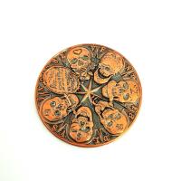 China Round Zinc Alloy Metal Coins 1.75 Inch Antique Copper Finish 7 Deadly Sins Design for sale