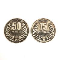 China Custom Brass Die Struck Coin Antique Silver 50mm Collectible Ireland Marathons Club for sale