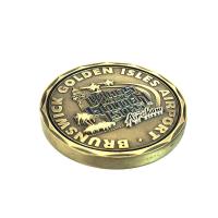 China Antique Brass Zinc Alloy Round Metal Coin 2 Inch Air Show Design Collectible Display for sale