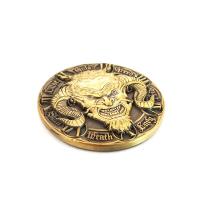 China Custom 3D Die Cast Metal Challenge Coin 1.75 Inch Antique Brass 7 Deadly Sins Design for sale