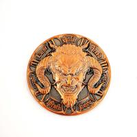 China Round Zinc Alloy Metal Coins 1.75 Inch Antique Copper Finish 7 Deadly Sins Design for sale