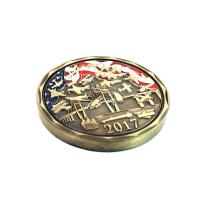 China Antique Brass Zinc Alloy Round Metal Coin 2 Inch Air Show Design Collectible Display for sale