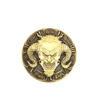 China Custom 3D Die Cast Metal Challenge Coin 1.75 Inch Antique Brass 7 Deadly Sins Design for sale