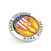 China Zinc Alloy Round Collectible Metal Coins 2 Inch 5mm Two Tone Gold Silver Plating for sale