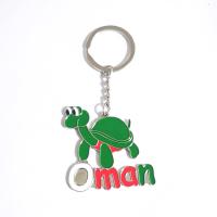 China Custom Iron Soft Enamel Keychain 2mm Omani Turtle Design Souvenir Keyring for sale
