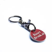 China Iron Stamped Trolley Coin Keychain 22mm Soft Enamel with Lobster Clasp for sale
