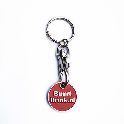 China Iron Stamped Trolley Coin Keychain 22mm Soft Enamel with Lobster Clasp for sale