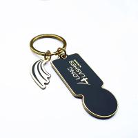 China Custom Stamped Iron Keychain 60mm 2mm Thick Epoxy Coated Soft Enamel Long Lashes Design for sale
