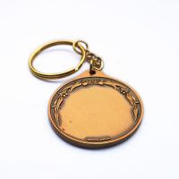 China Zinc Alloy Antique Gold Commemorative Keychain Molong Sheep Dog Workers 40mm 30mm Ring for sale
