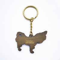 China Zinc Alloy Die Cast Metal Animal Keychain Antique Gold Plating 25mm Split Ring 50mm for sale