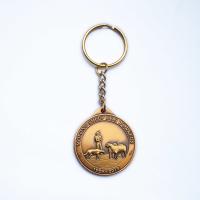 China Zinc Alloy Antique Gold Commemorative Keychain Molong Sheep Dog Workers 40mm 30mm Ring for sale