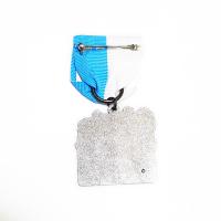 China Custom Glitter Color Zinc Alloy Badges Medals 2mm Thick Black Nickel Finish for sale