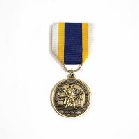 China Round Brass Stamped Antique Gold Medals 33mm Custom Award Souvenirs for sale