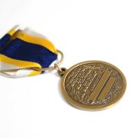 China Round Brass Stamped Antique Gold Medals 33mm Custom Award Souvenirs for sale