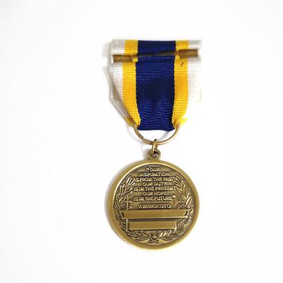 China Round Brass Stamped Antique Gold Medals 33mm Custom Award Souvenirs for sale
