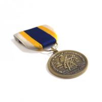 China Round Brass Stamped Antique Gold Medals 33mm Custom Award Souvenirs for sale