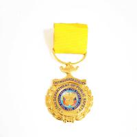 China Die Cast Zinc Alloy Gold Enamel Medal Badge H85mm 4mm Utah Public Safety Service for sale