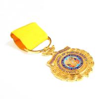China Die Cast Zinc Alloy Gold Enamel Medal Badge H85mm 4mm Utah Public Safety Service for sale