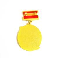 China Zinc Alloy Russia Eastern Railway Souvenir Badge 40mm Matte Gold Antique Silver Die Cast for sale