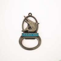 China Bahamas Soft Enamel Zinc Alloy Bottle Opener 56x35mm Antique Silver Tourist Gift for sale