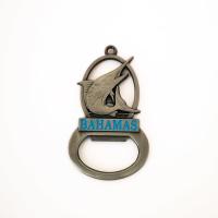 China Bahamas Soft Enamel Zinc Alloy Bottle Opener 56x35mm Antique Silver Tourist Gift for sale