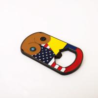 China Black Nickel American Flag Metal Bottle Opener 63x35mm 3.5mm Zinc Alloy Diecast for sale